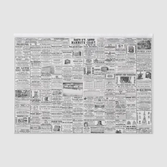 Vintage Newspaper Catalog Advertisement Decoupage Tissue Paper | Zazzle