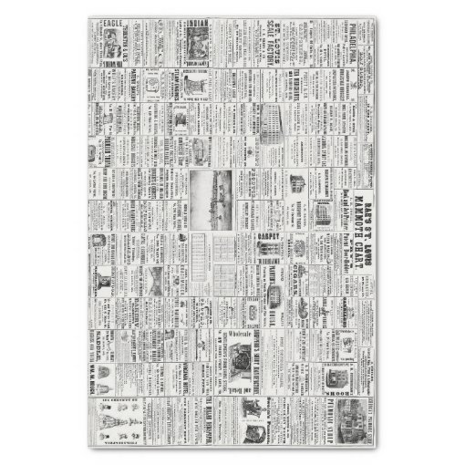 Vintage Newspaper Ephemera Decoupage Tissue Paper | Zazzle