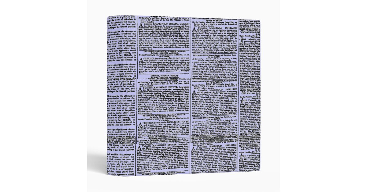 Vintage Newspaper Print Binder | Zazzle