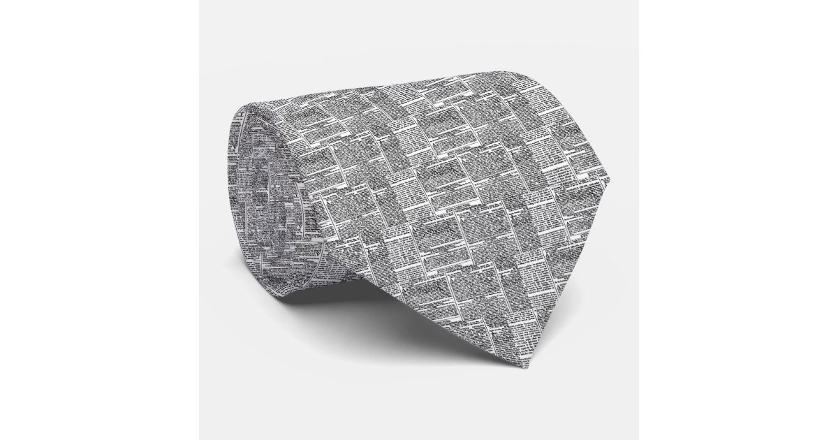 Vintage Newspaper Print Neck Tie | Zazzle