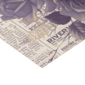 Vintage Newspaper Purple Floral Tissue Paper | Zazzle