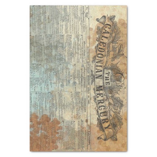 Vintage Newspaper Rustic Decoupage Tissue Paper | Zazzle