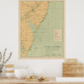 Vintage NJ, MD & Delaware Bay Lighthouse Map (1897 Poster | Zazzle