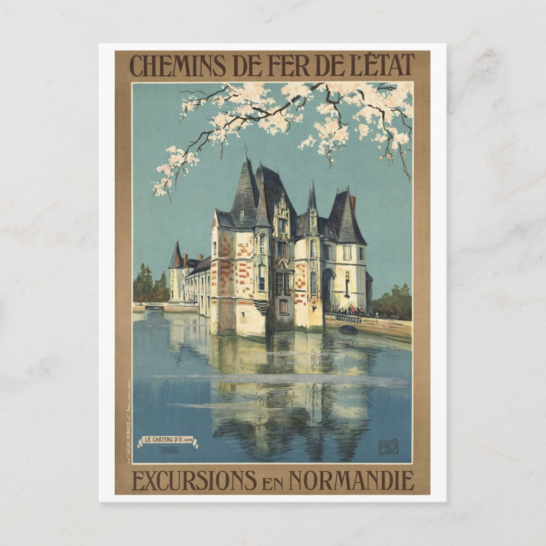 Vintage Normandie France Railways Postcard | Zazzle