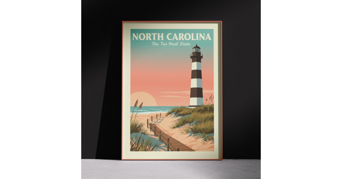 Vintage North Carolina Poster | Zazzle