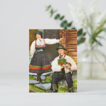 Vintage Norway, Norwegian traditional costume Postcard | Zazzle