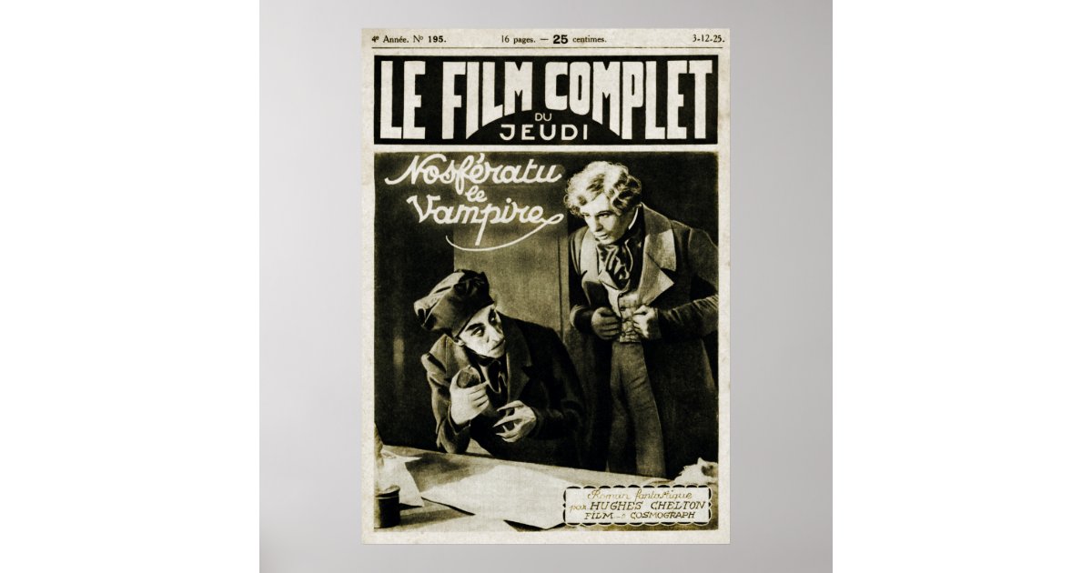 Vintage Nosferatu French Magazine Cover Poster | Zazzle
