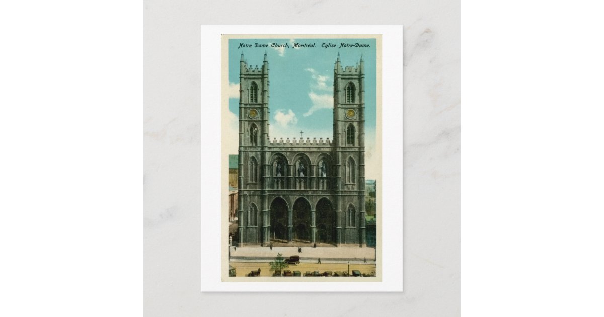 Vintage Notre Dame Church Montreal Postcard | Zazzle