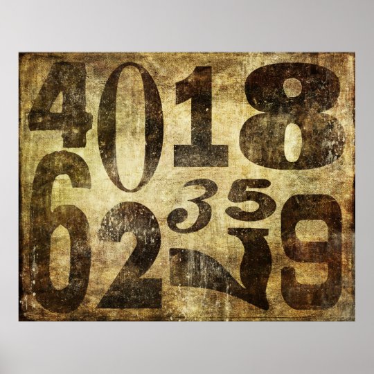 Vintage Numbers Poster or for decoupage | Zazzle.com