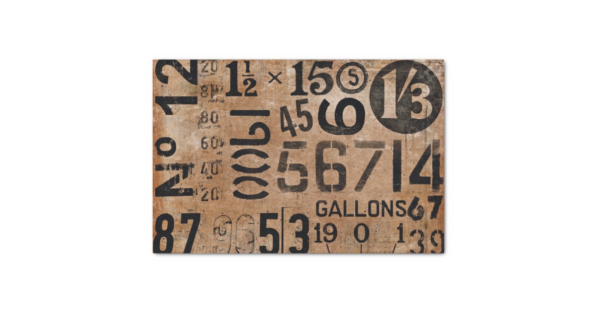 Vintage Numbers Tissue Paper for decoupage | Zazzle