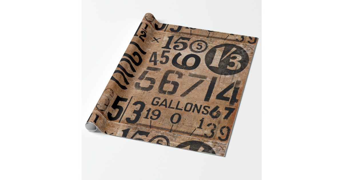 Vintage Numbers Wrapping paper for decoupage | Zazzle