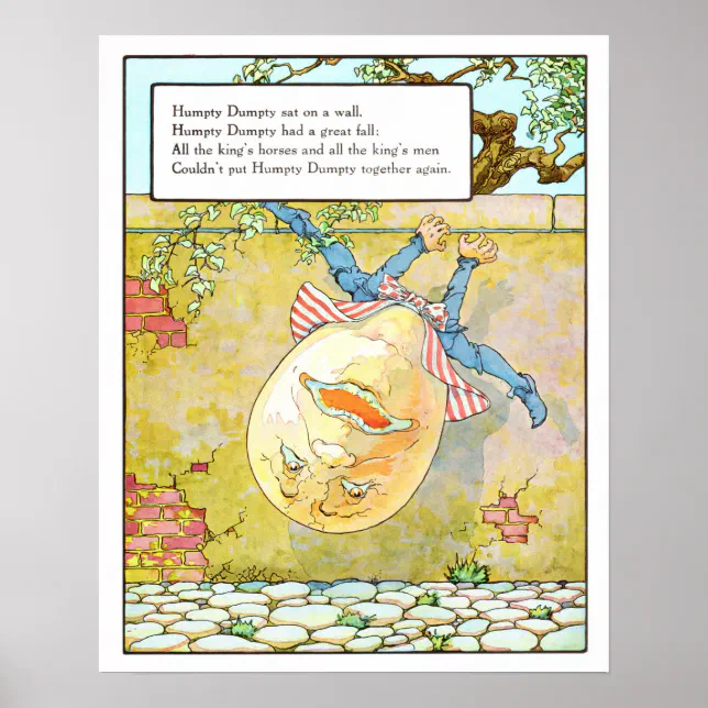Vintage Nursery Print- Humpty Dumpty Poster | Zazzle