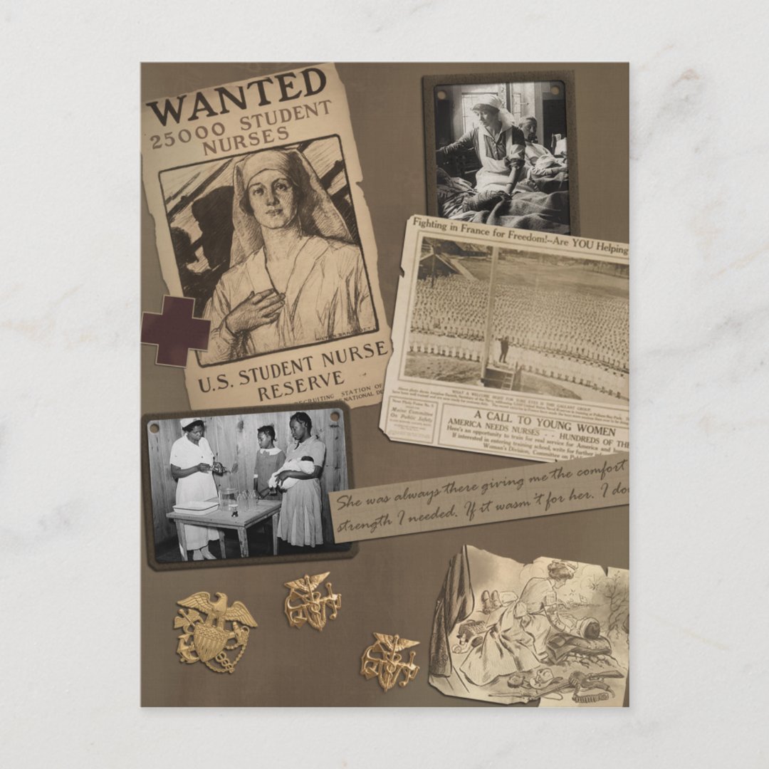 Vintage "Nursing" Scrapbook Postcard | Zazzle