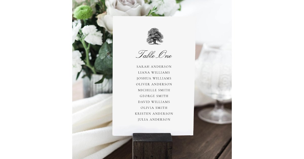 Vintage Oak Hanging Seating Chart Card | Zazzle