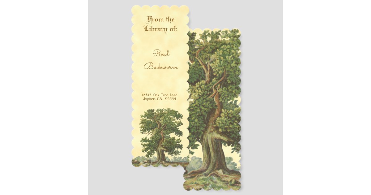 Vintage Oak Tree Custom Bookmarks | Zazzle