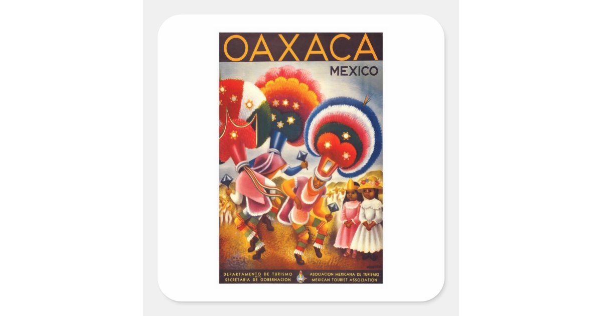 Vintage Oaxaca Mexico Square Sticker | Zazzle