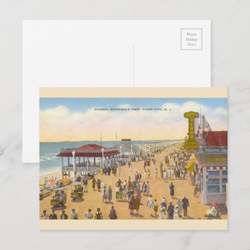 Vintage Ocean City New Jersey Boardwalk Postcard | Zazzle
