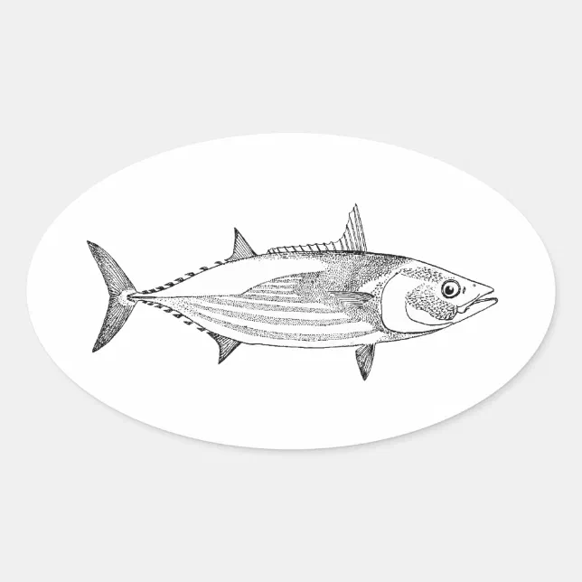 Vintage Ocean Fish Art - Skipjack Tuna Oval Sticker | Zazzle Vintage Ocean Fish Art - Skipjack Tuna Oval Sticker | Zazzle