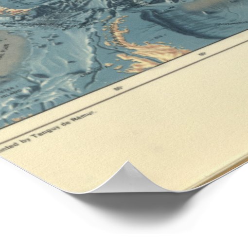 Vintage Ocean Floor Map Poster | Zazzle