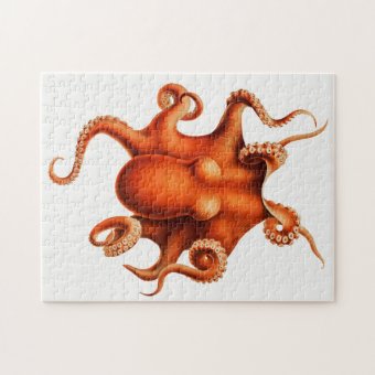 Vintage octopus illustration jigsaw puzzle | Zazzle