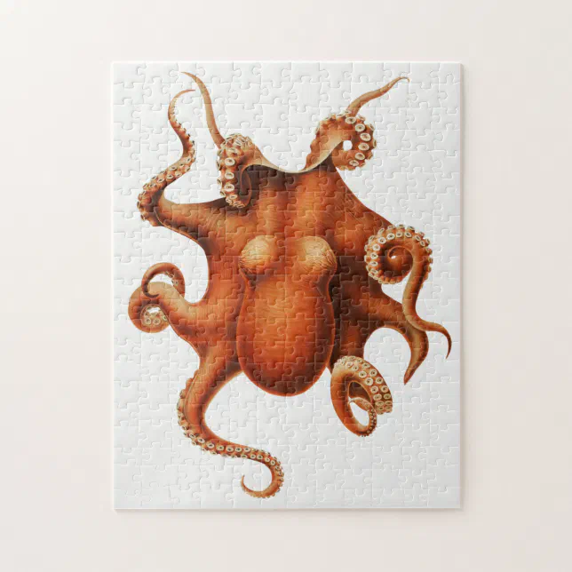 Vintage octopus illustration jigsaw puzzle | Zazzle