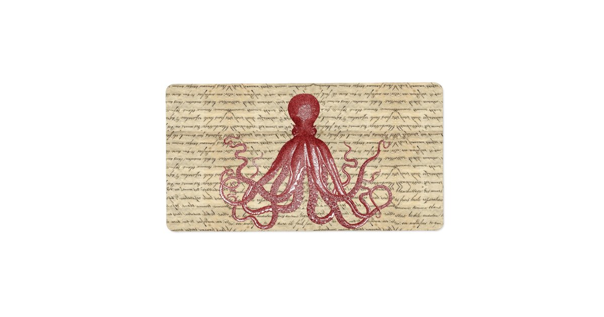 Vintage octopus label | Zazzle