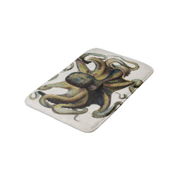 Vintage Octopus Print Bath Mat | Zazzle