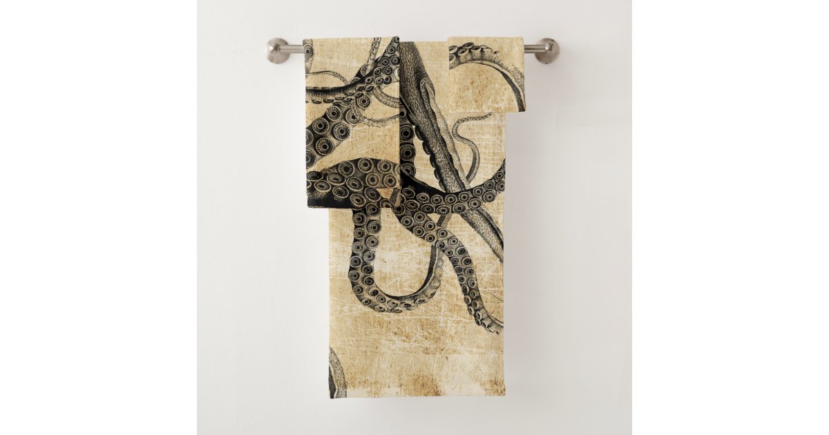 Vintage Octopus Tentacles Bath Towel Set | Zazzle