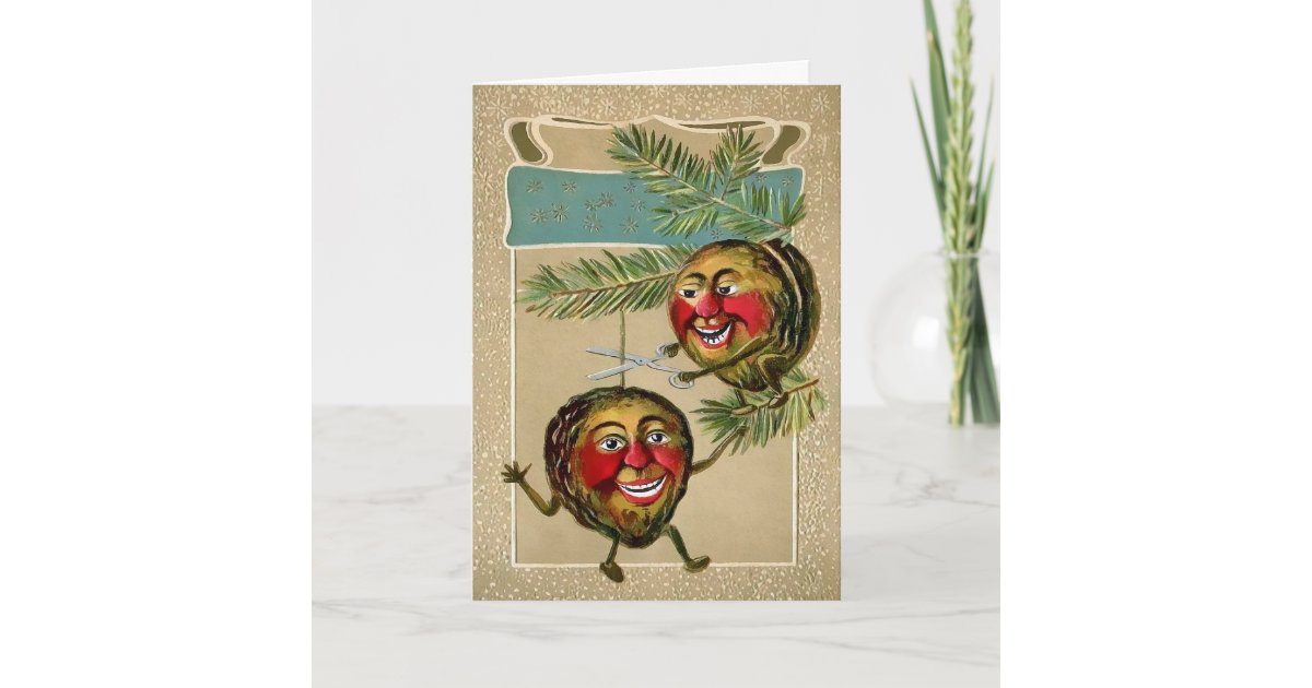 Vintage Odd Christmas Nuts Card | Zazzle