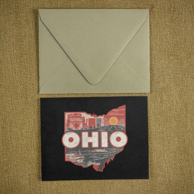Vintage Ohio USA Map Postcard | Zazzle