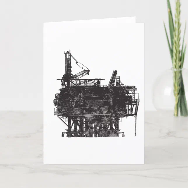 Vintage Oil Rig Card | Zazzle