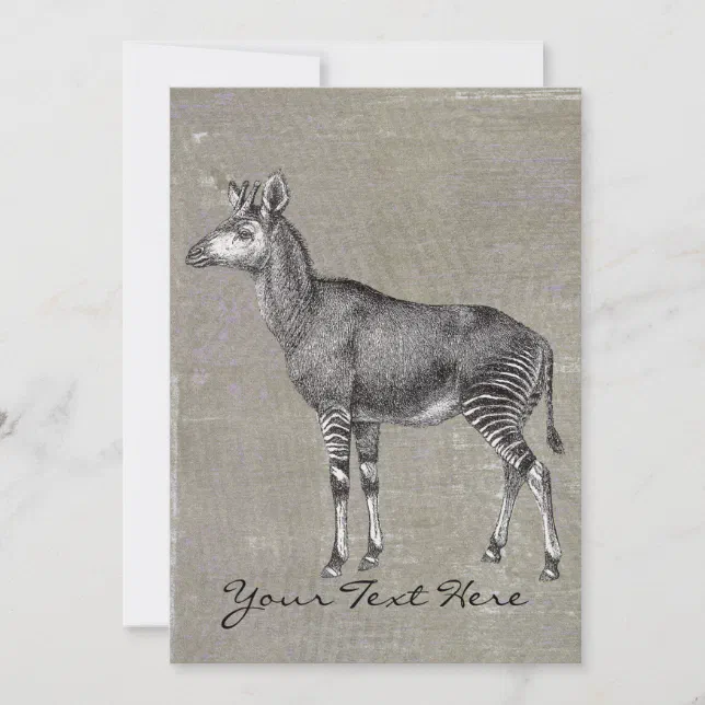 Vintage Okapi Invitation | Zazzle