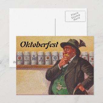 Vintage Oktoberfest Octoberfest Choices Postcards | Zazzle