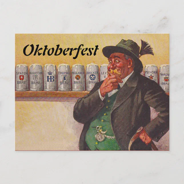 Vintage Oktoberfest Octoberfest Choices Postcards | Zazzle