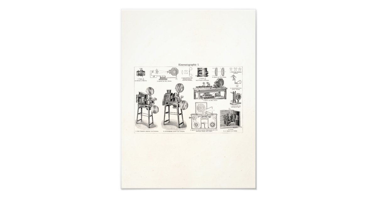 Vintage Old Antique Movie Camera Cinematography Photo Print | Zazzle