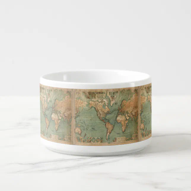 Vintage Old Antique World Map Bowl | Zazzle