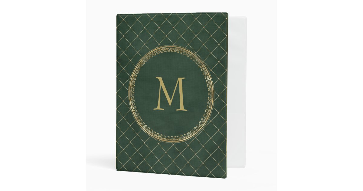 Vintage Old Book Gold Monogram Cookbook Album Mini Binder | Zazzle