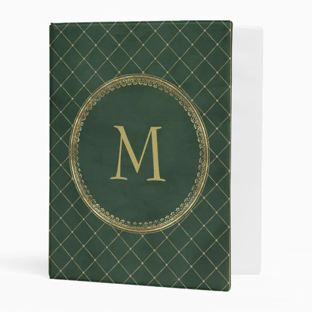 Vintage Old Book Gold Monogram Cookbook Album Mini Binder | Zazzle