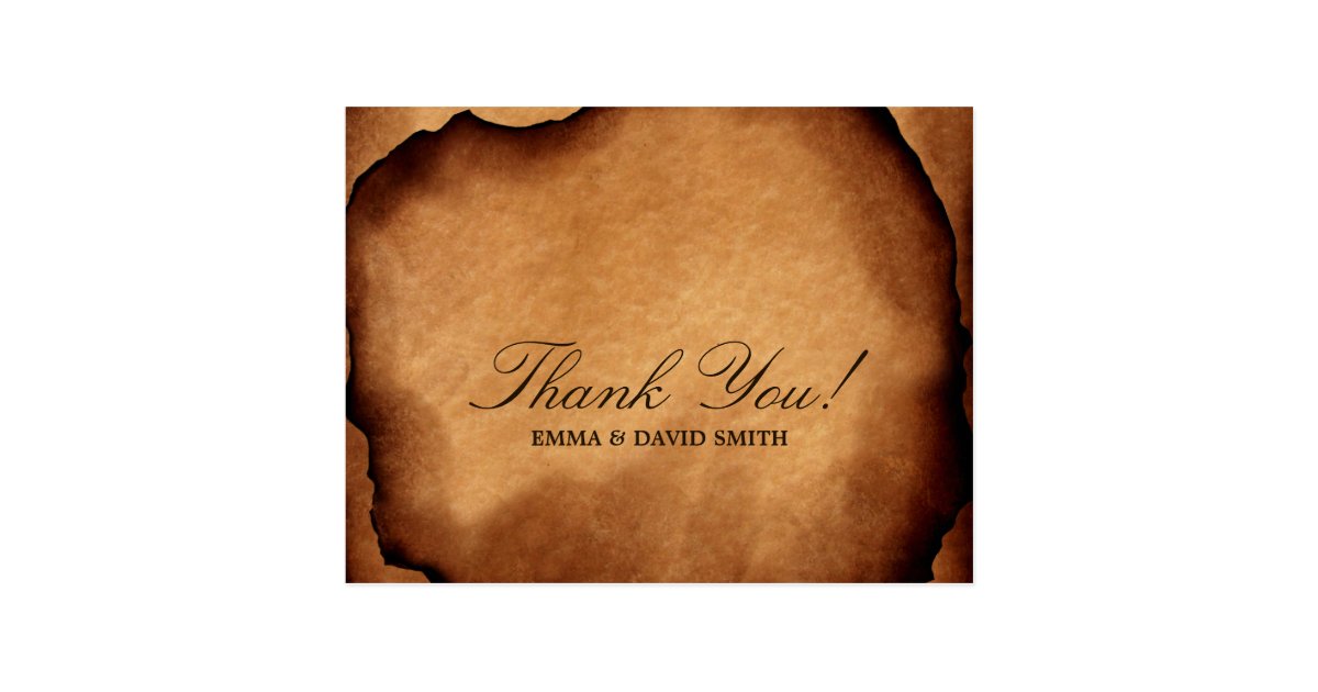 Vintage Old Burned Paper Thank You Cards | Zazzle.com