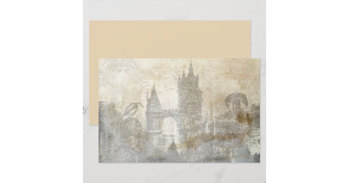 Vintage old castle scrapbook decoupage paper | Zazzle