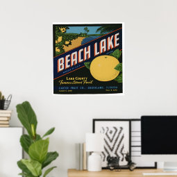 Vintage Old Citrus Fruit Crate Labels Poster | Zazzle