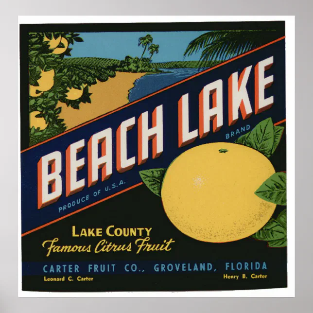 Vintage Old Citrus Fruit Crate Labels Poster | Zazzle