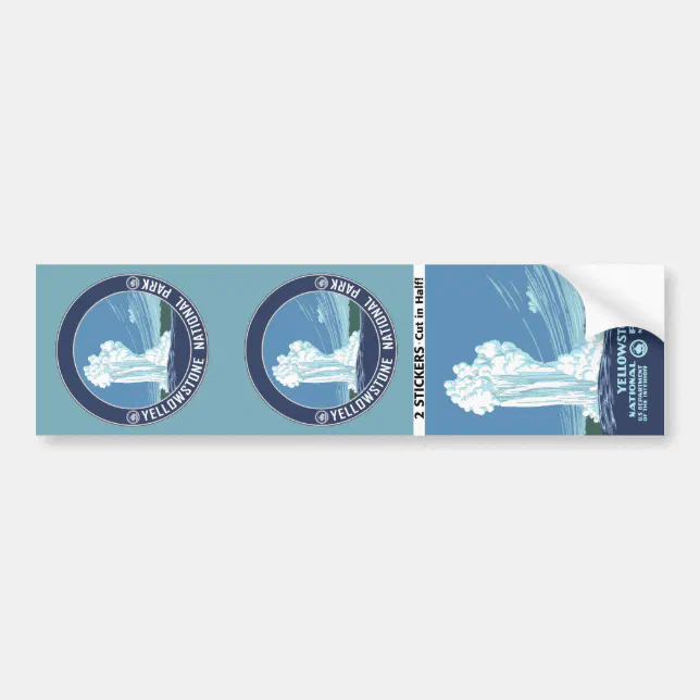 Vintage Old Faithful Travel Poster Artwork Bumper Sticker | Zazzle