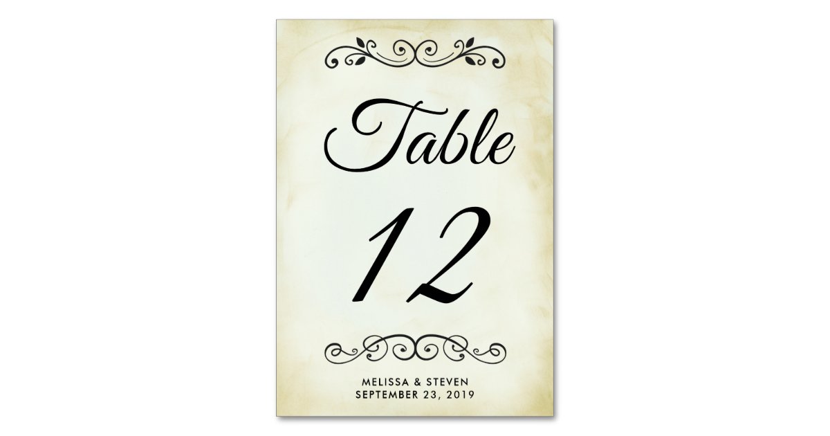 Vintage Old-Fashioned Western Theme Wedding Table Number | Zazzle