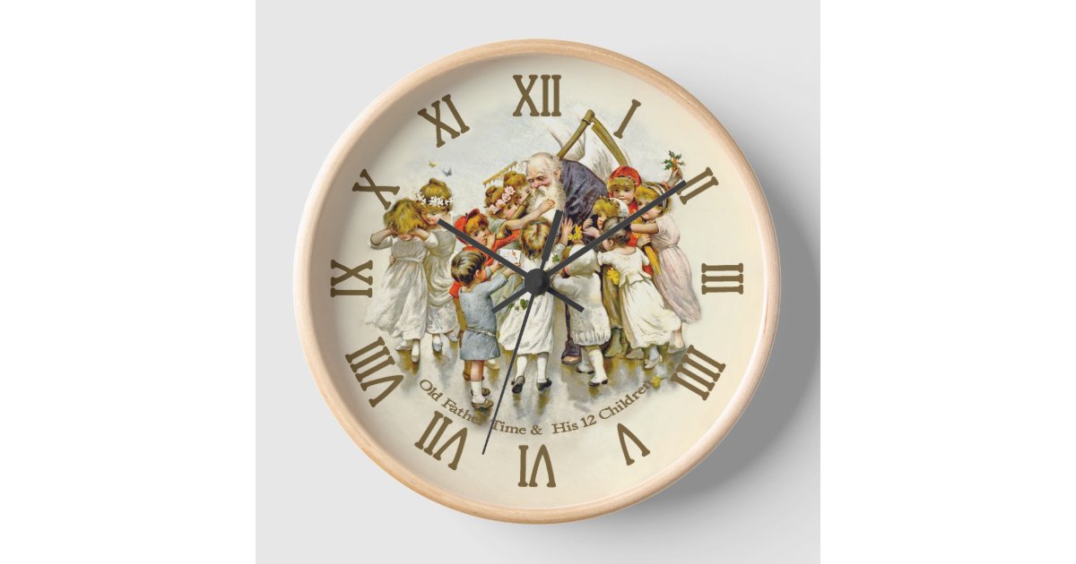 Vintage Old Father Time Clock | Zazzle