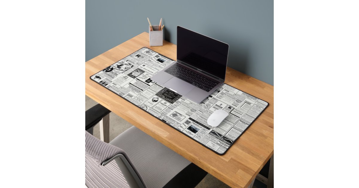Vintage Old German Newspaper Ads fromearly 1900s Desk Mat | Zazzle