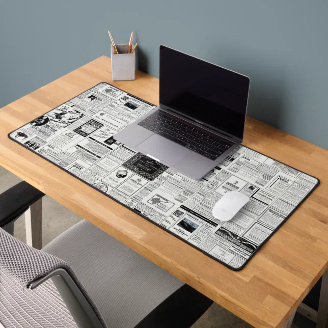 Vintage Old German Newspaper Ads fromearly 1900s Desk Mat | Zazzle