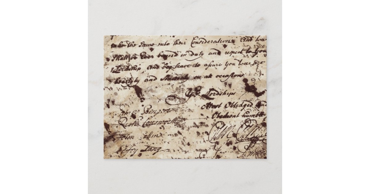 Vintage Old Handwritten letter Postcard | Zazzle