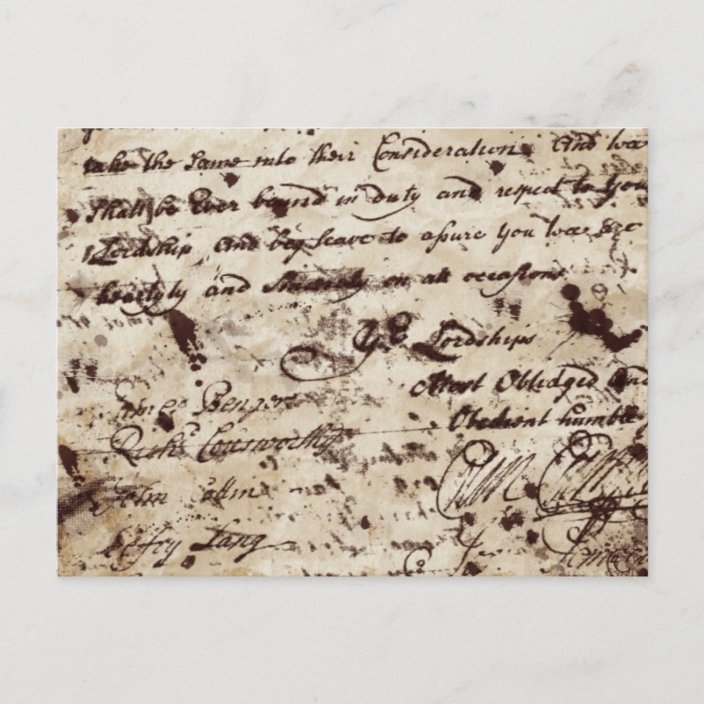Vintage Old Handwritten letter Postcard | Zazzle