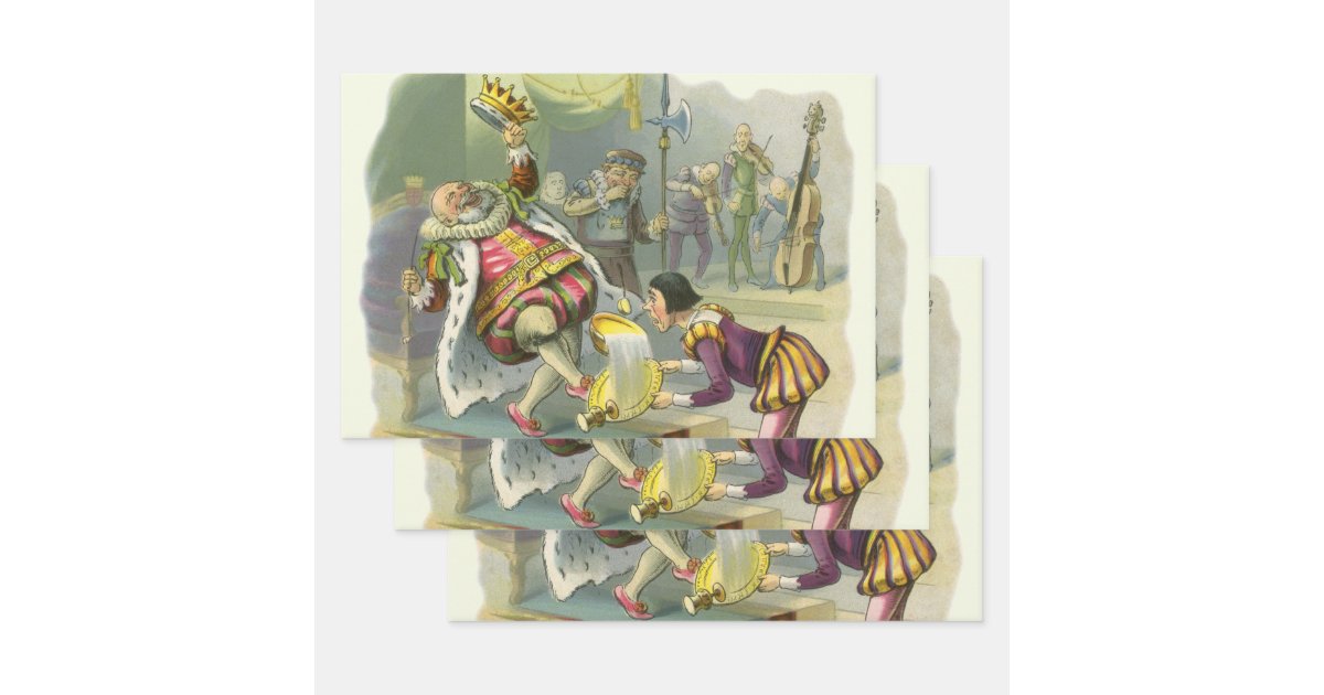 Vintage Old King Cole Nursery Rhyme Poem Song Wrapping Paper Sheets ...
